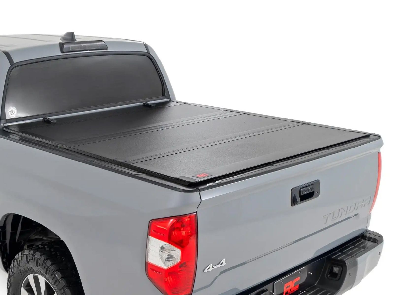 Rough Country 49414551 2007 2021 Toyota Tundra 2WD 4WD Hard Tri Fold Flip Up Tonneau Cover Jack It