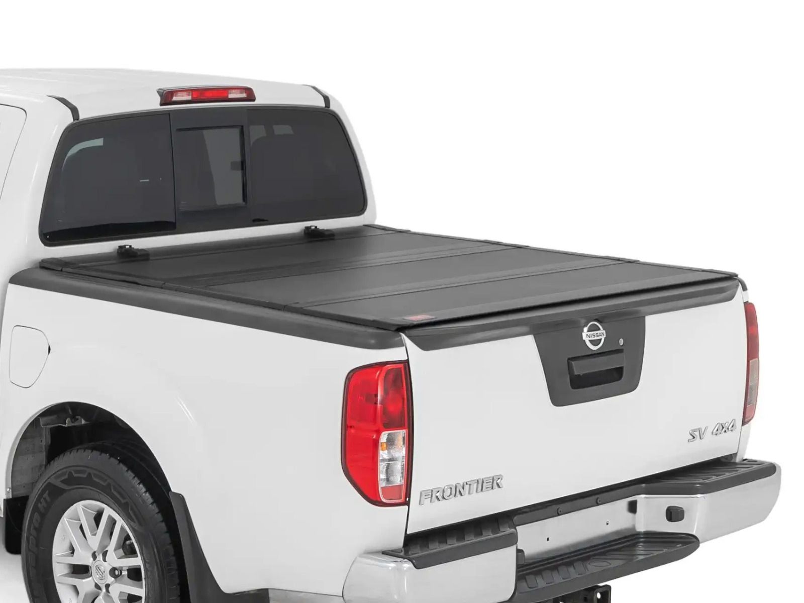 Rough Country 49520501 2005 2021 Nissan Frontier 2WD 4WD Hard Tri Fold Flip Up Tonneau Cover Jack It