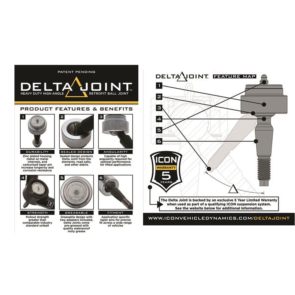 ICON Vehicle Dynamics 98520DJ Ford Ranger 2019-2021 4WD Billet Aluminum ...